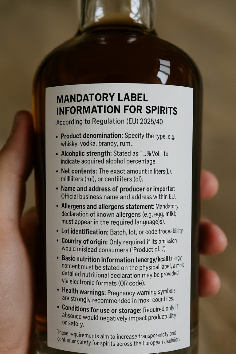 NEW PHYSICAL LABELING REQUIREMENTS FOR SPIRITS IN THE EU: (Regulation ...